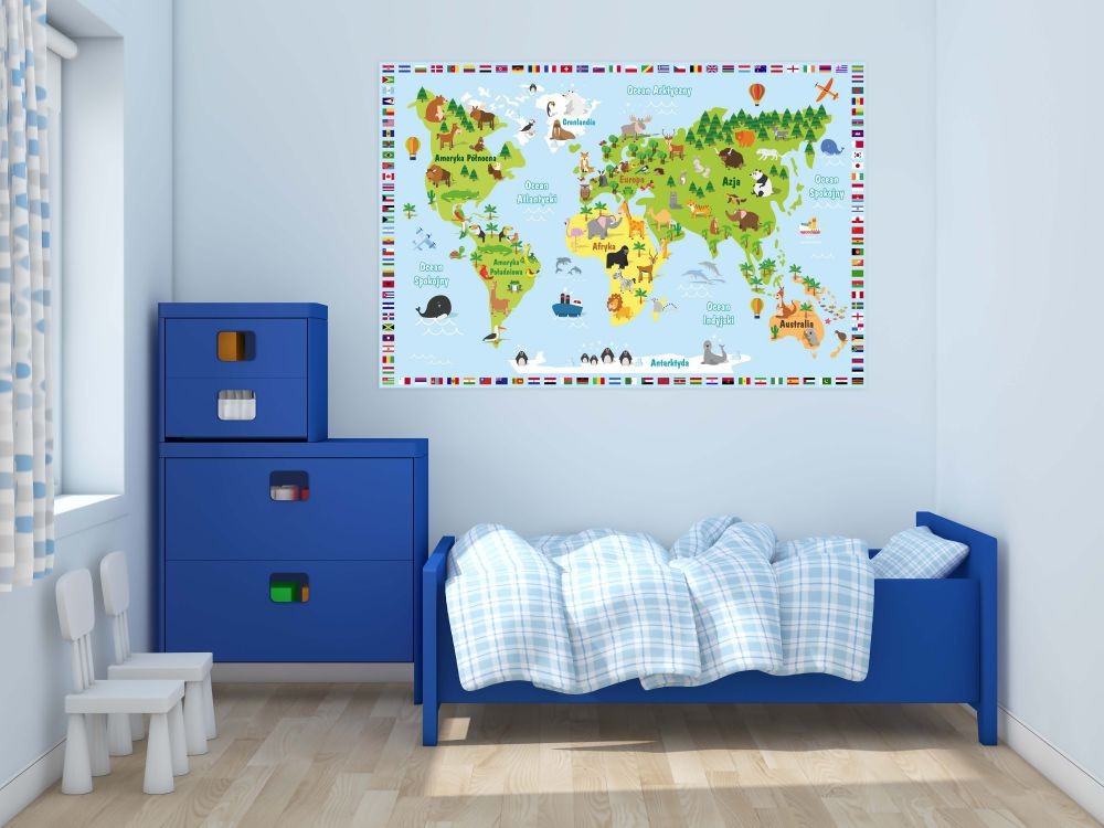 Tapeta samoprzylepna na ściane dla dzieci 1010692 mapa - sklep ...
