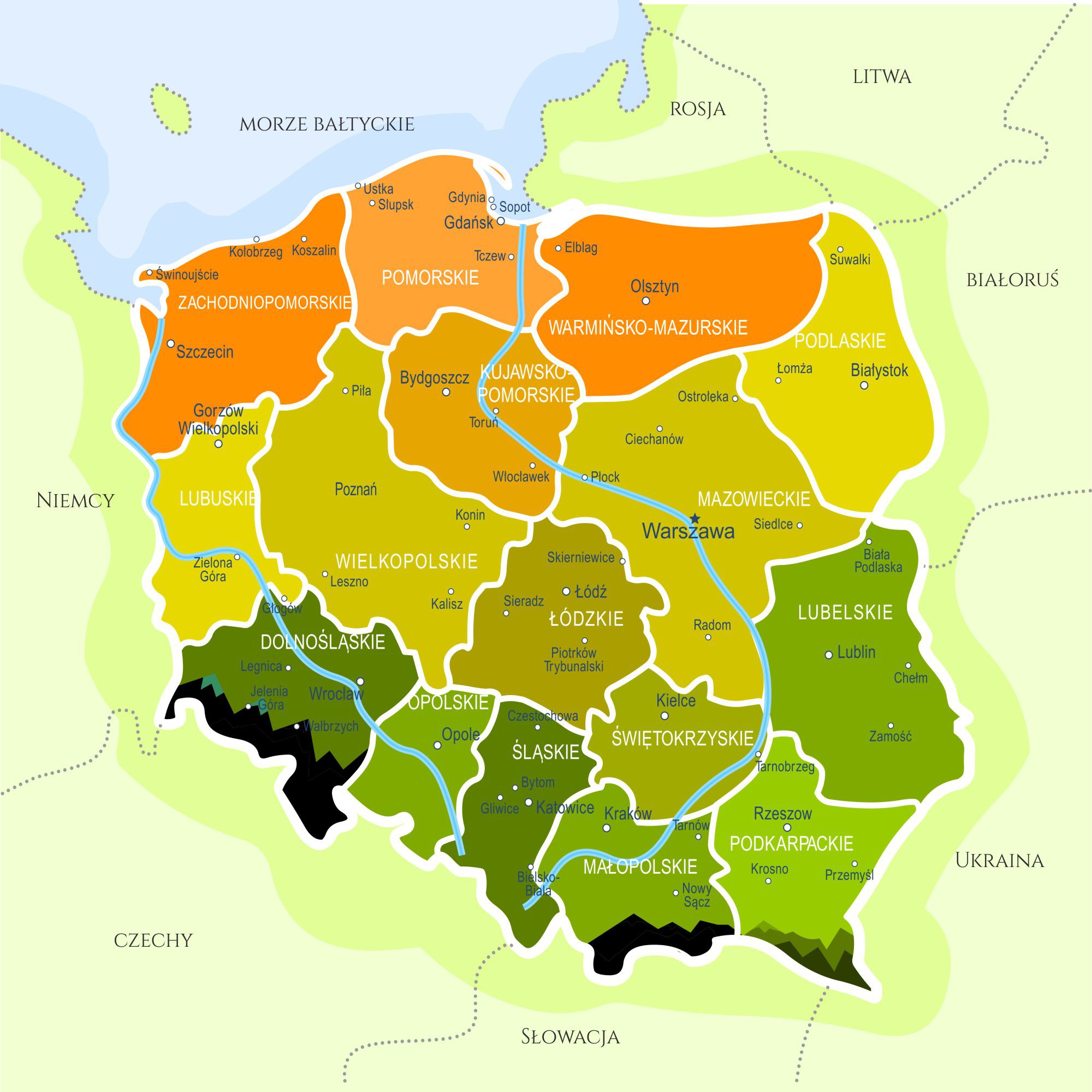 Tablica ferromagnetyczna mapa Polski + magnesy Cuda regionu - sklep ...
