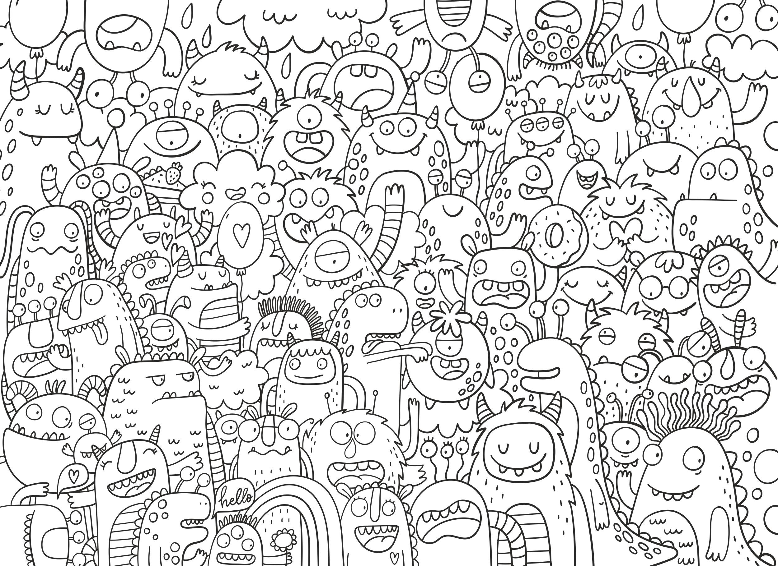 Kolorowanka XXL, gigant Śmieszne stworki